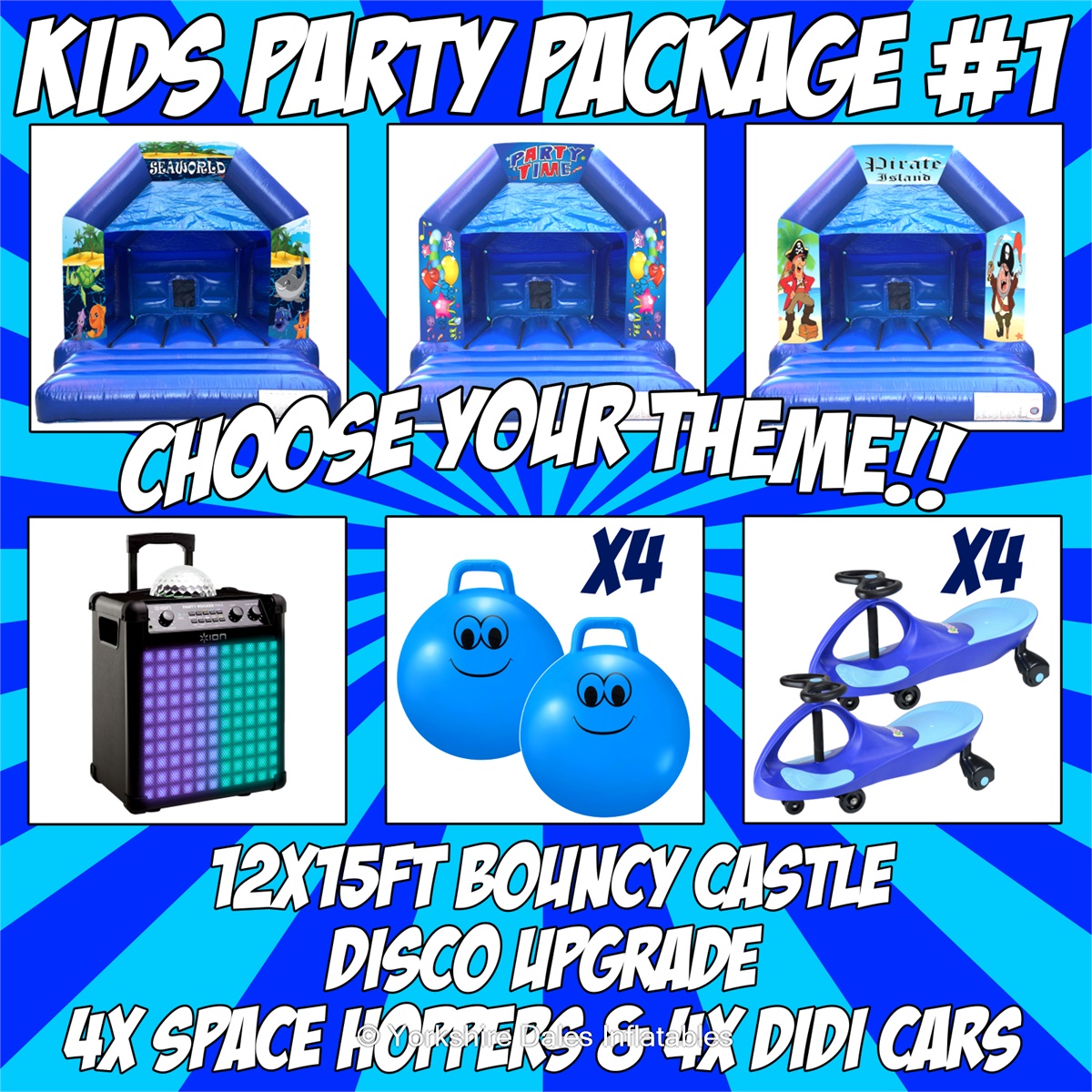 Kids Party Package 1 - Blue & Light Blue